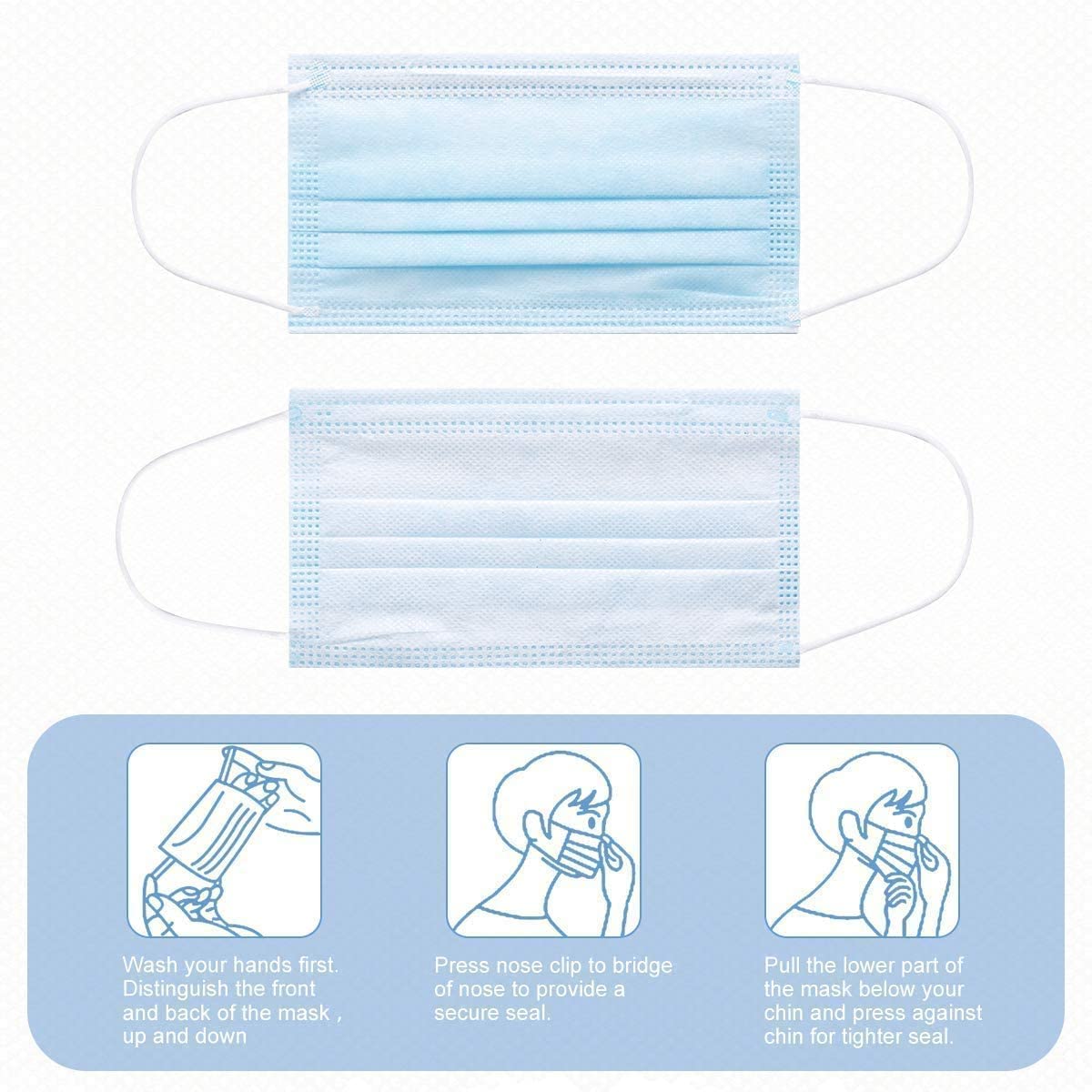 Litepak 2,000 Disposable Face Masks - Breathable Face Mask for Home, Office