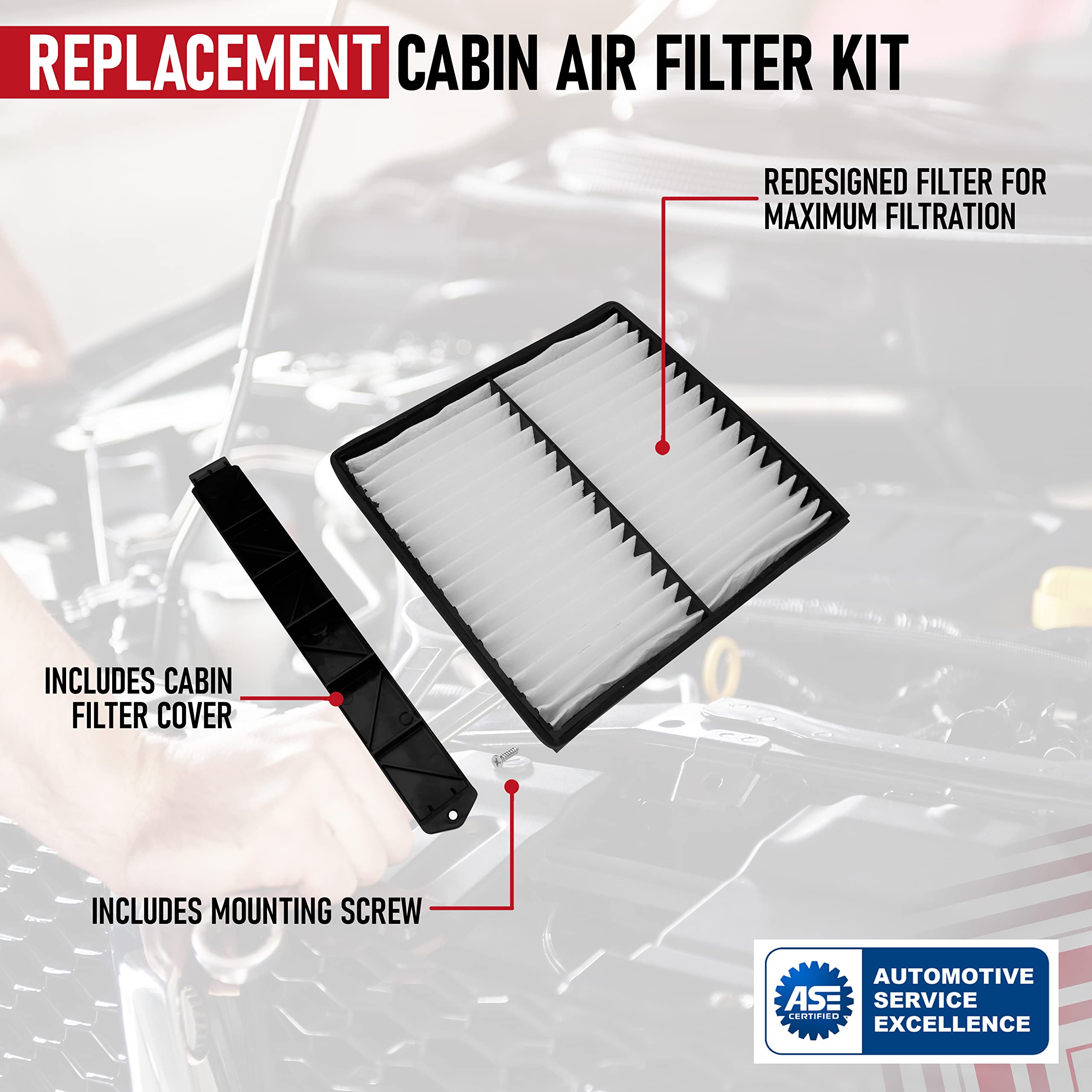 Cabin Air Filter Retrofit Kit - Compatible with Chevy, Cadillac and GMC Vehicles - Silverado, Sierra, Yukon, Tahoe, Suburban, Avalanche, Escalade - Replaces 259-200, 22759203, 103948, 22759208