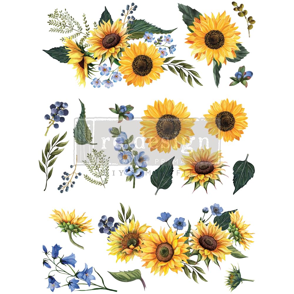 Redesign with Prima 655350644840 Transfer, Sunflower Fields