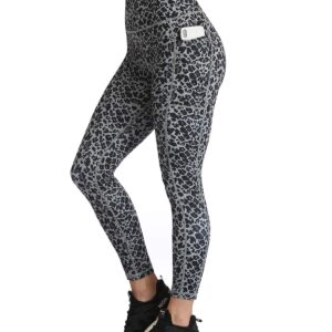 Amazon Essentials Yoga High Waist Leggings for Women Workout Soft Athletic Tummy Control Pant with Pockets 1362-White Leopard Print-XXL