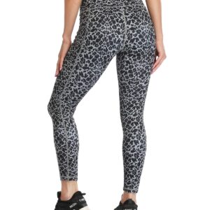 Amazon Essentials Yoga High Waist Leggings for Women Workout Soft Athletic Tummy Control Pant with Pockets 1362-White Leopard Print-XXL