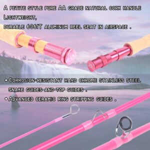 Maxcatch Women's Elegant Pink Fly Fishing Rod: 2/5-weight with Rod Tube (Elegant 9' 5wt 8sec Rod)