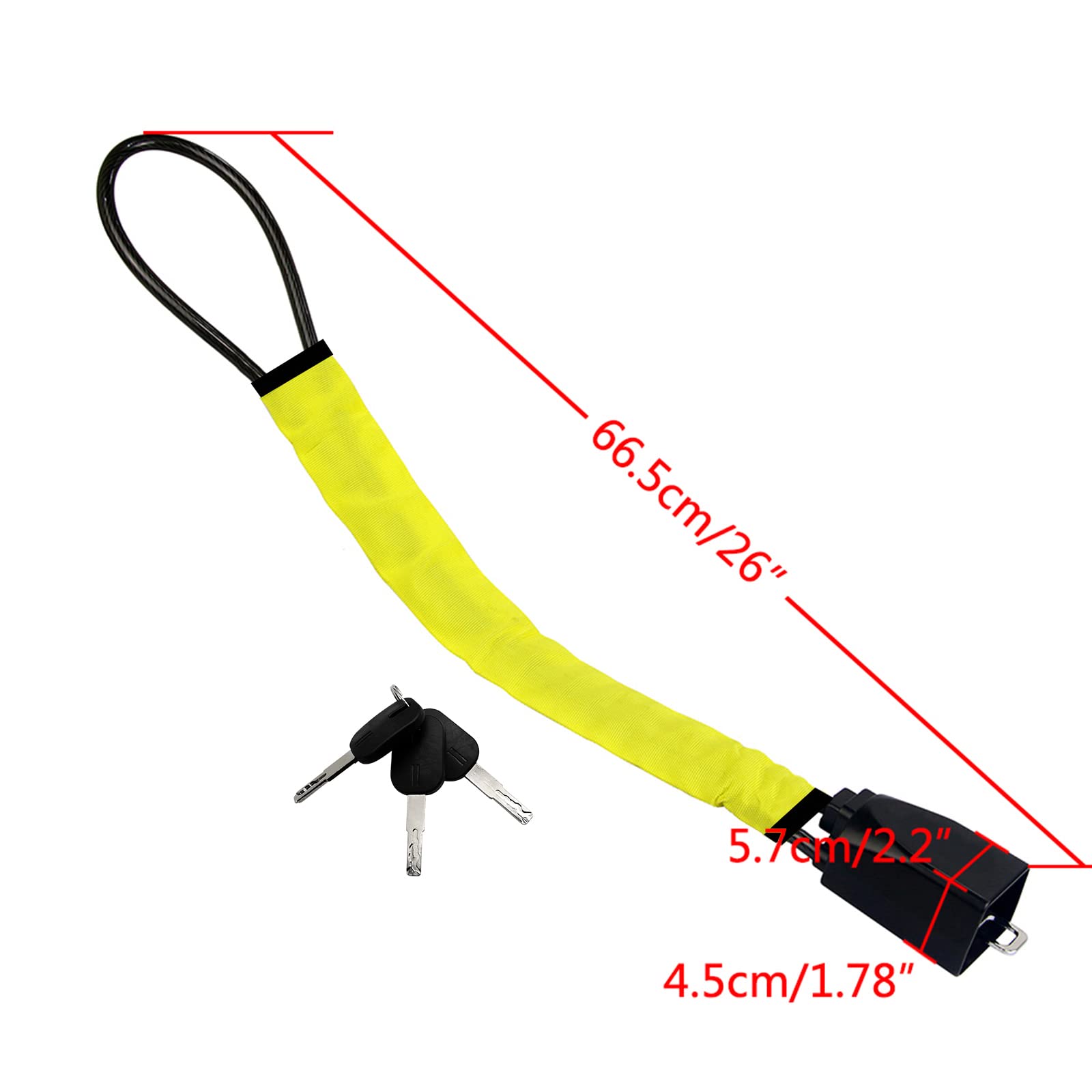 KAYCENTOP Car Steering Wheel Lock, Seat Belt Lock, Anti-Theft Device, Max 17 Inch Length, Small and Light-Weight, Multi-Functional, Fit Most Vehicle, SUV, Golf Cart Security (Yellow)