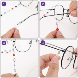 Frienda 8 Pieces Eyeglasses Chains Beaded Sunglasses Strap Holder Elegant Eyewear Retainer Chain, 8 Styles (White, Black, Purple, Rose Gold, Pink, Gold, Silver)