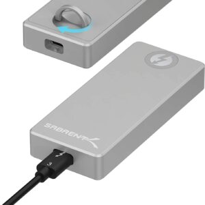 SABRENT Thunderbolt 3 Certified M.2 NVMe SSD Tool Free Solid Aluminum Enclosure (EC-T3NS)