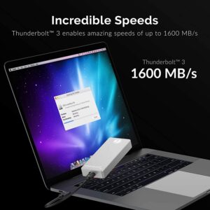 SABRENT Thunderbolt 3 Certified M.2 NVMe SSD Tool Free Solid Aluminum Enclosure (EC-T3NS)