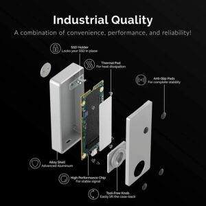 SABRENT Thunderbolt 3 Certified M.2 NVMe SSD Tool Free Solid Aluminum Enclosure (EC-T3NS)