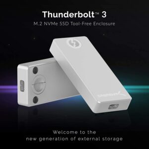 SABRENT Thunderbolt 3 Certified M.2 NVMe SSD Tool Free Solid Aluminum Enclosure (EC-T3NS)