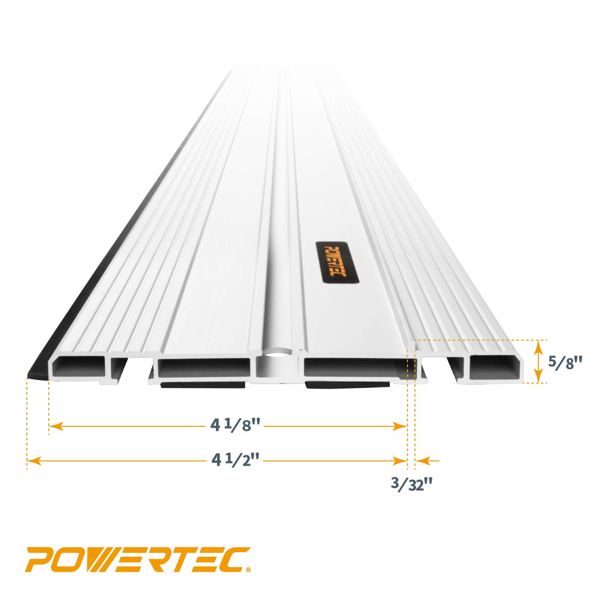 POWERTEC 71572 55" Track Saw Guide Rail for Bosch Track Saw | Extruded Aluminum | Replacement for Bosch Track Saw Track | 1 Pack