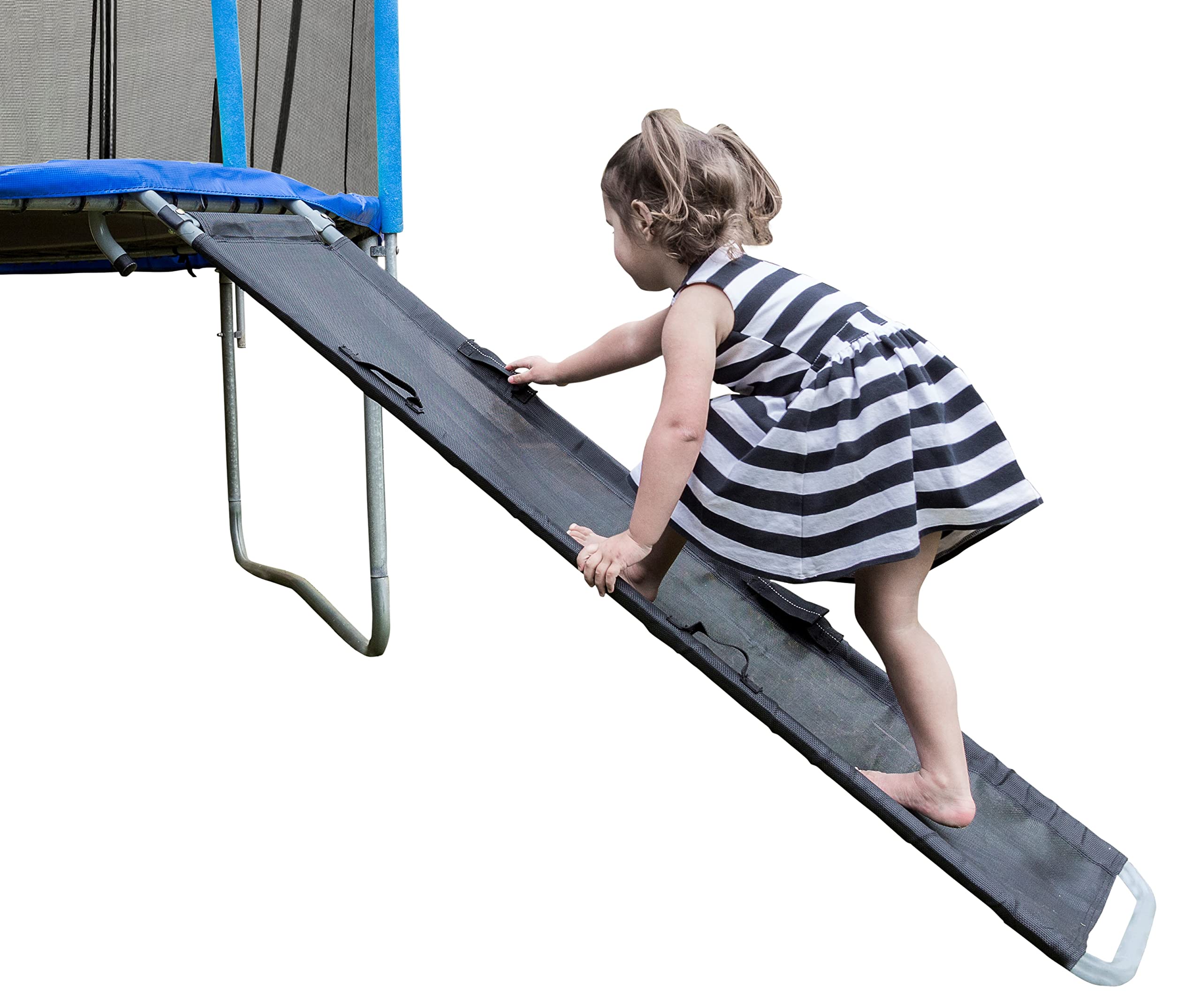 Bounce Down 2-in-1 Universal Trampoline Slide Safety Ladder - Great Accessory for Kids and Toddlers, Trampoline Slide with Handles - Replace 2 Step Ladder with Universal Safe Convenient Stair Slide