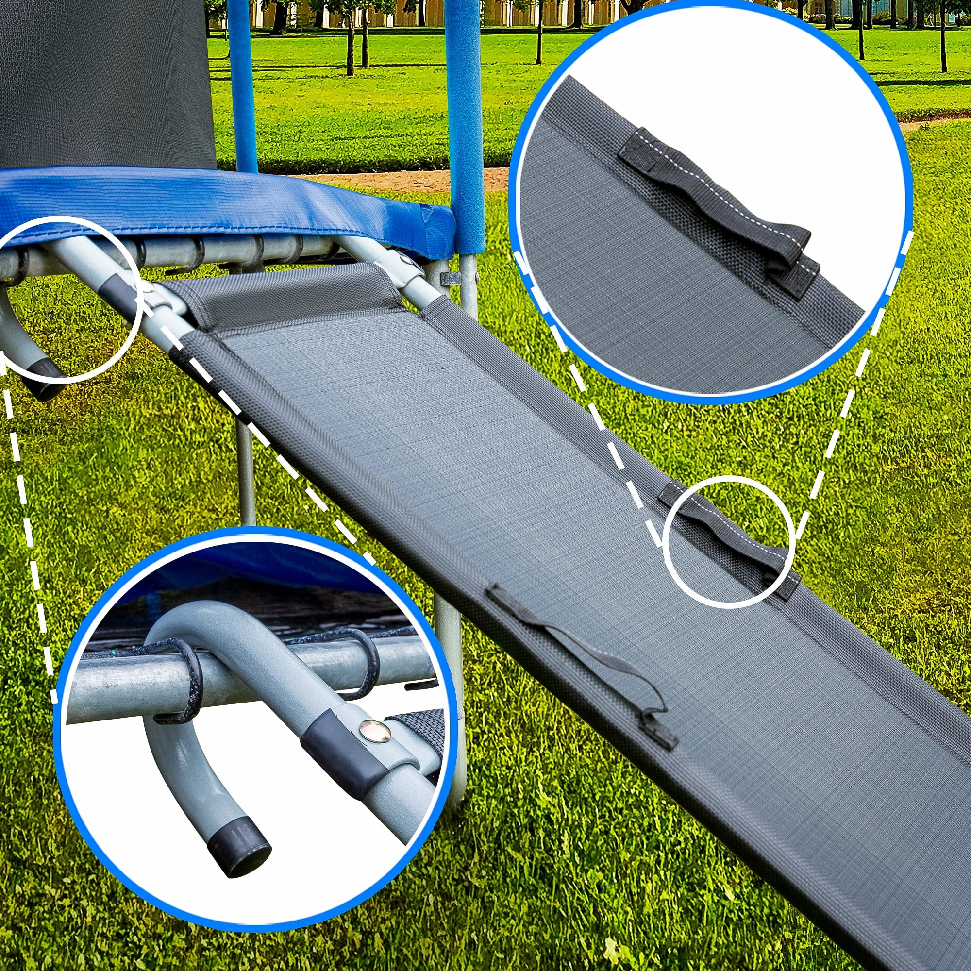 Bounce Down 2-in-1 Universal Trampoline Slide Safety Ladder - Great Accessory for Kids and Toddlers, Trampoline Slide with Handles - Replace 2 Step Ladder with Universal Safe Convenient Stair Slide