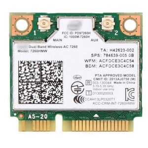 mini pcie wifi card dual band wireless ac 7260 pci express network card 802.11ac 2x2 wi-fi 7260hmw bluetooth 4.0 half wifi card for laptop desktop