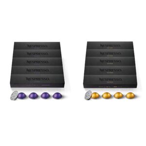 nespresso capsules vertuoline, altissio and voltesso, medium and mild roast espresso coffee, 100 count coffee pods