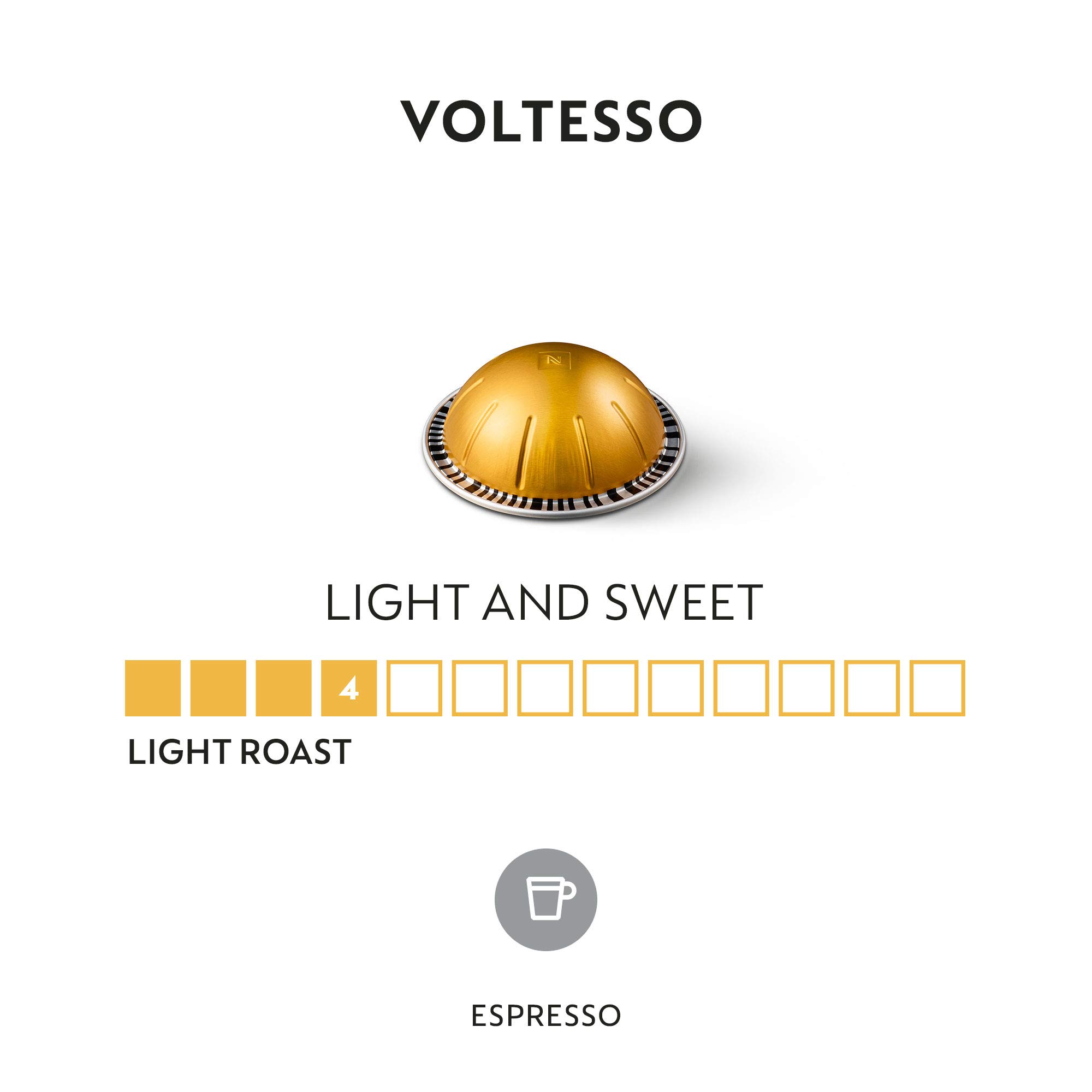 Nespresso Capsules VertuoLine, Altissio and Voltesso, Medium and Mild Roast Espresso Coffee, 100 Count Coffee Pods