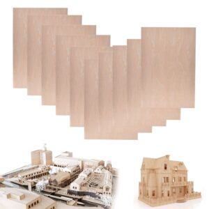 10 pack basswood sheet, 1/16 x 8 x 12 inch thin plywood wood sheets for crafts