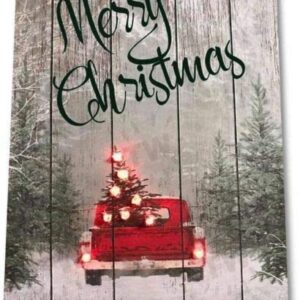 TSOSK Retro metal tin sign Christmas Sign Plaque Door Wall Hanging Decorations (Merry Christmas) Christmas Gifts Tin Sign,Cave,Bar,Club,Home Wall Art Metal Tin Sign 8x12 inches