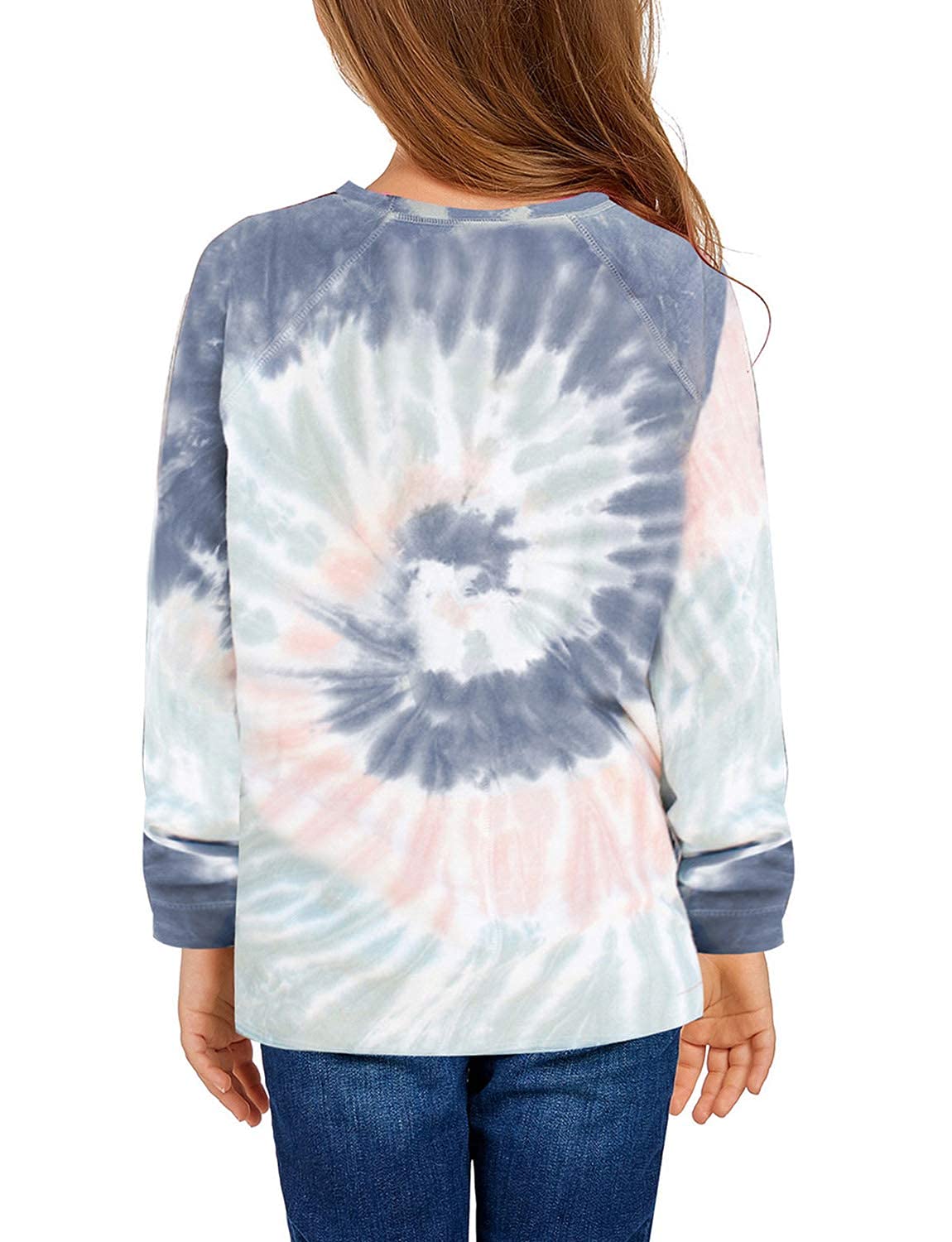 GRAPENT Girls Casual Tie Dye Print Active Hoodie Long Sleeve Sweatshirts Pockets Pullover Tops Size XX-Large 12-13