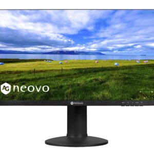 AG Neovo MH-27 27 Inch IPS 1080p Bezel Less Ergonomic Monitor with HDMI, DisplayPort and Speakers, Height Adjustable, Pivot, Swivel and Tilt for Office