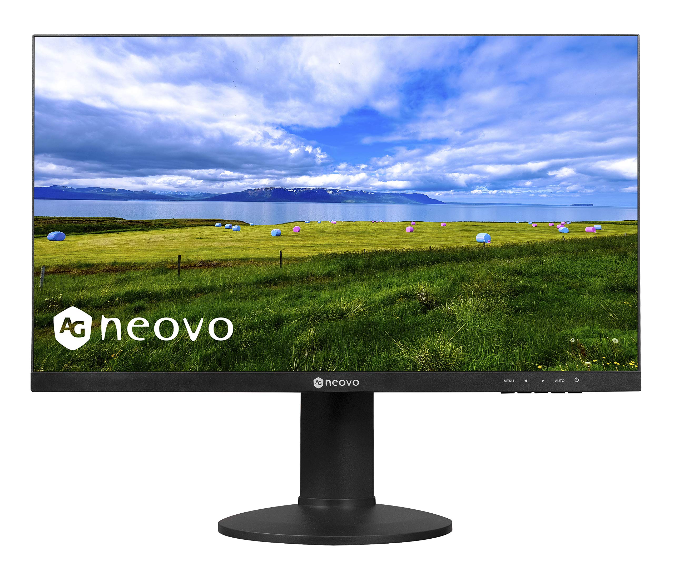 AG Neovo MH-27 27 Inch IPS 1080p Bezel Less Ergonomic Monitor with HDMI, DisplayPort and Speakers, Height Adjustable, Pivot, Swivel and Tilt for Office