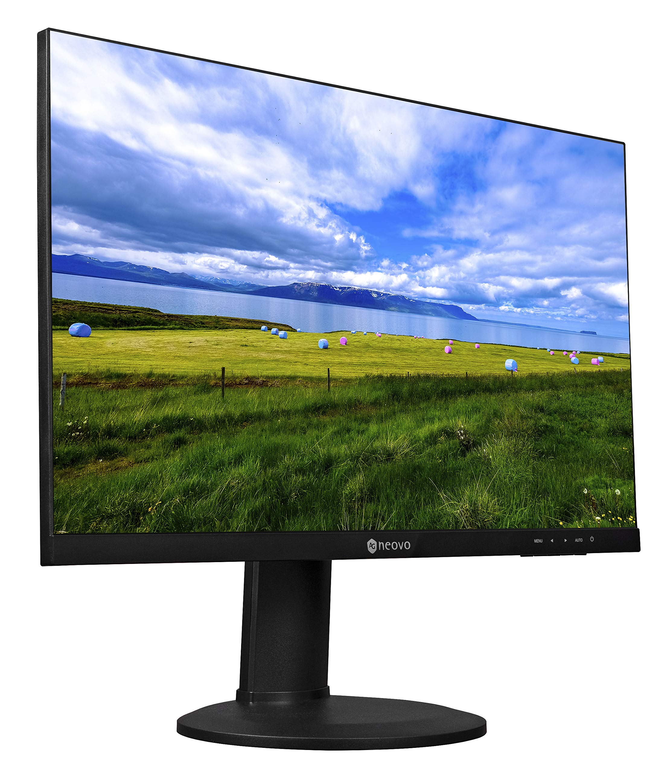 AG Neovo MH-27 27 Inch IPS 1080p Bezel Less Ergonomic Monitor with HDMI, DisplayPort and Speakers, Height Adjustable, Pivot, Swivel and Tilt for Office