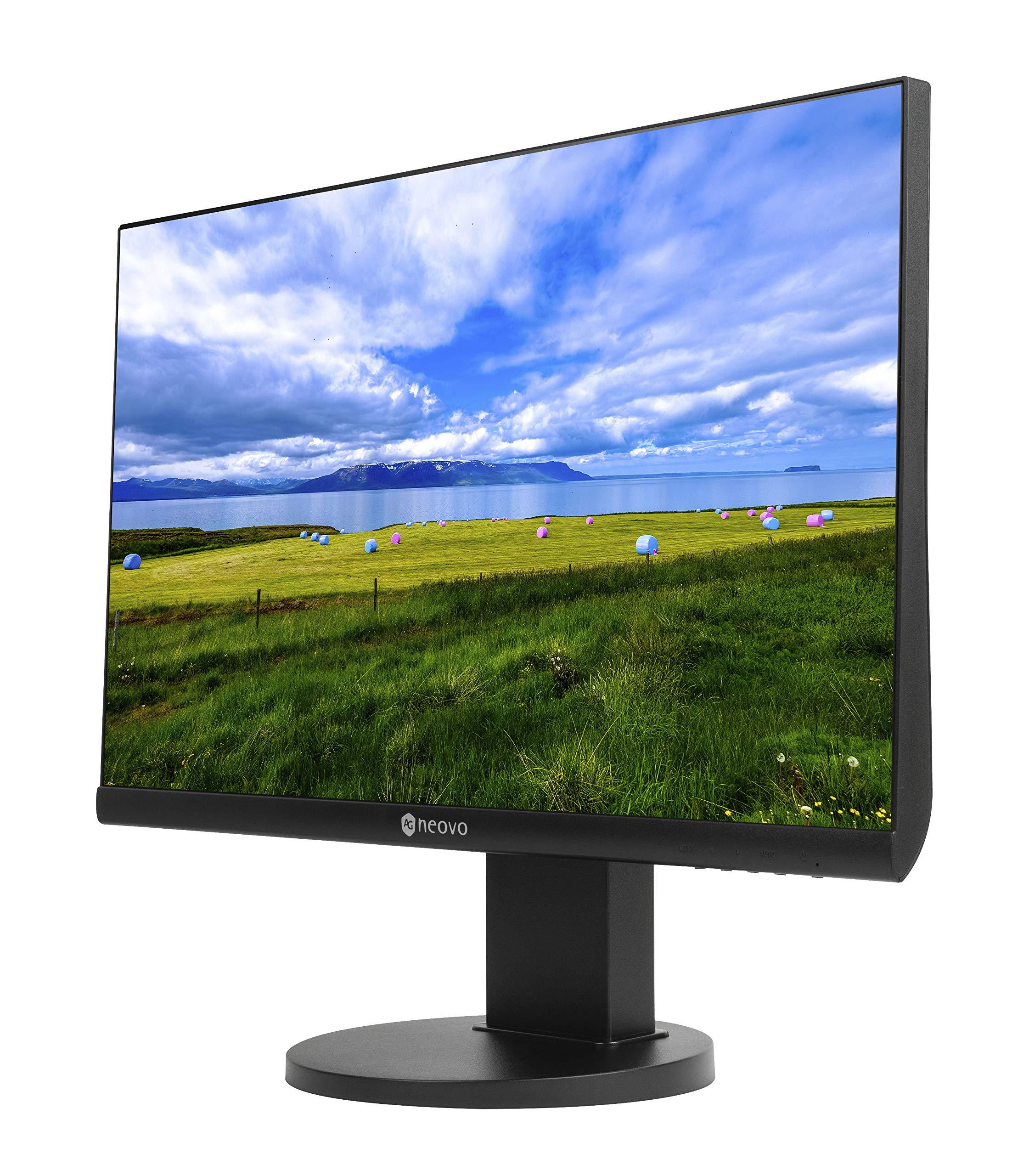 AG Neovo MH-27 27 Inch IPS 1080p Bezel Less Ergonomic Monitor with HDMI, DisplayPort and Speakers, Height Adjustable, Pivot, Swivel and Tilt for Office