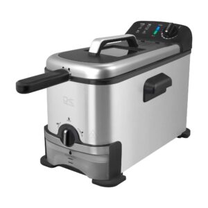 kalorik 3.2 quart deep fryer with oil filtration, stainless steel (ft 43721 bk)