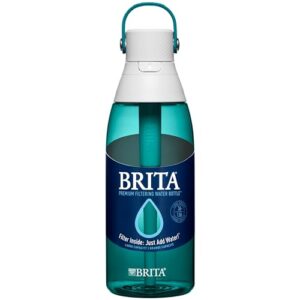 Brita Hard-Sided Plastic Premium Filtering Water Bottle, BPA-Free, Reusable, Replaces 300 Plastic Water Bottles, Filter Lasts 2 Months or 40 Gallons, Includes 1 Filter, Sea Glass - 36 oz.