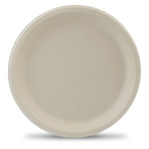 Tellus Products, Eco-Friendly (125-Count) 10-Inch Disposable Plates - Compostable, Durable Tableware - Grown & Made in the USA - No PFAS Added (Natural Color)