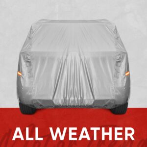 Motor Trend Safeguard Car Cover for Vans/SUV - Advanced Protection Formula All Weather Waterproof Outdoor Vehicle Cover, Fits Vans & SUVs up to 185" L (OV-640_N)