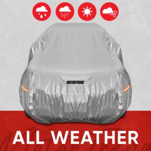 Motor Trend Safeguard Car Cover for Vans/SUV - Advanced Protection Formula All Weather Waterproof Outdoor Vehicle Cover, Fits Vans & SUVs up to 185" L (OV-640_N)