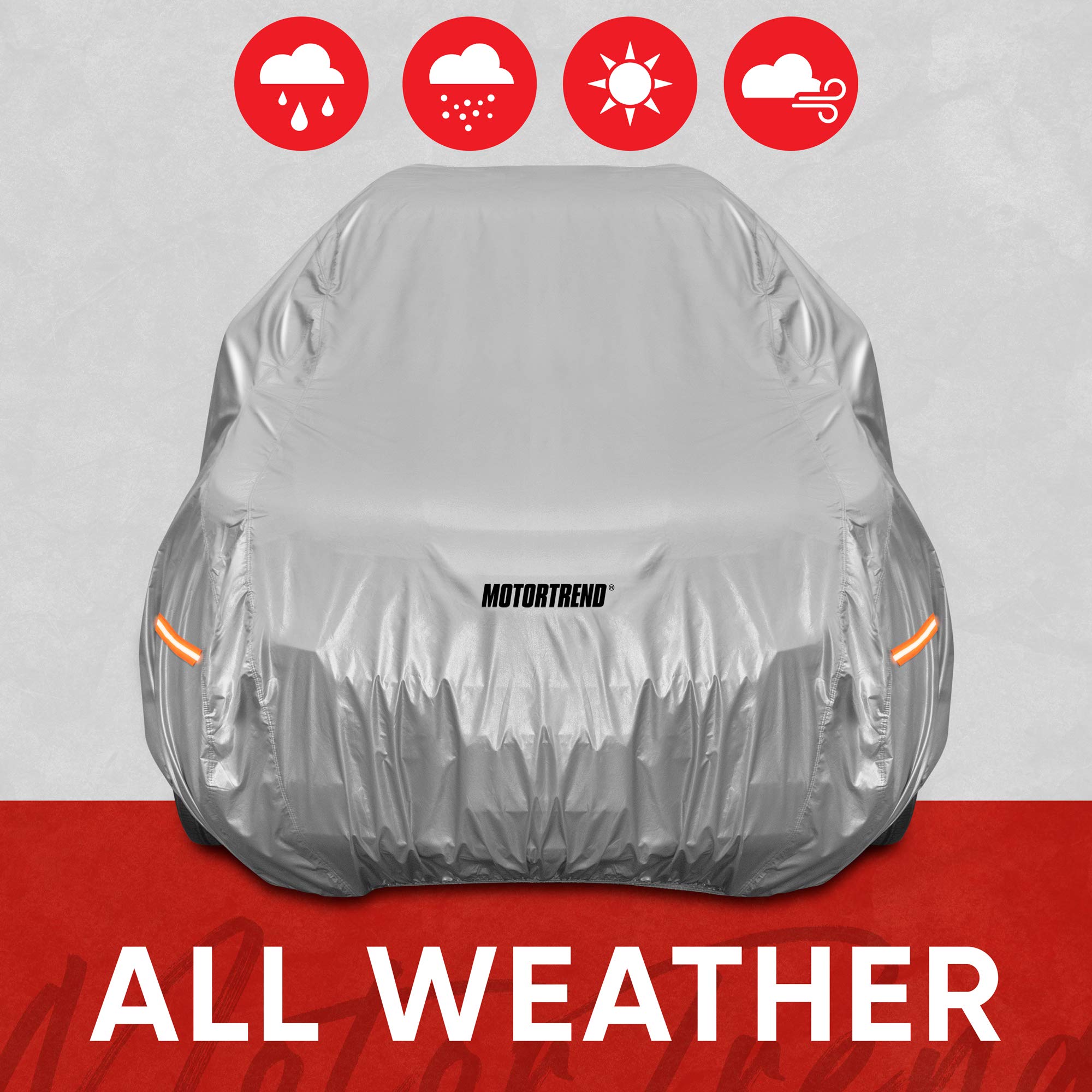 Motor Trend Safeguard Car Cover for Vans/SUV - Advanced Protection Formula All Weather Waterproof Outdoor Vehicle Cover, Fits Vans & SUVs up to 185" L (OV-640_N)