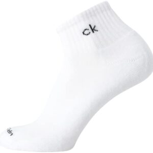 Calvin Klein Men's Socks - Cushioned Above Ankle Athletic Mini-Crew Socks (6 Pack), Size 7-12, White