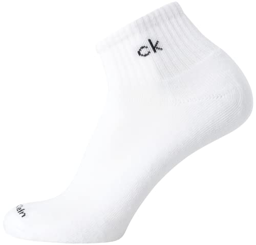 Calvin Klein Men's Socks - Cushioned Above Ankle Athletic Mini-Crew Socks (6 Pack), Size 7-12, White