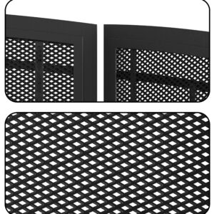 FireBeauty Fireplace Screen 3 Panel Wrought Iron Black Metal 48"(L) x30(H) Spark Guard Cover (Modern)