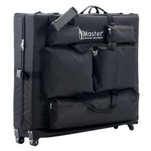 Master Massage Universal Size Wheeled Massage Table Carry Case with Wheels, Oversized Carrying Bag for Foldable Massage Bed with Castors-Fits 27” to 32” Width Folding Massage Table- Black