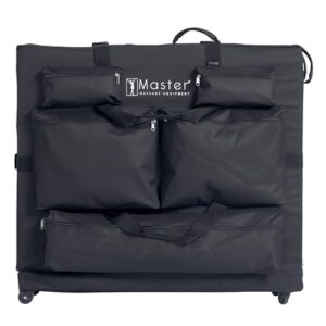 Master Massage Universal Size Wheeled Massage Table Carry Case with Wheels, Oversized Carrying Bag for Foldable Massage Bed with Castors-Fits 27” to 32” Width Folding Massage Table- Black