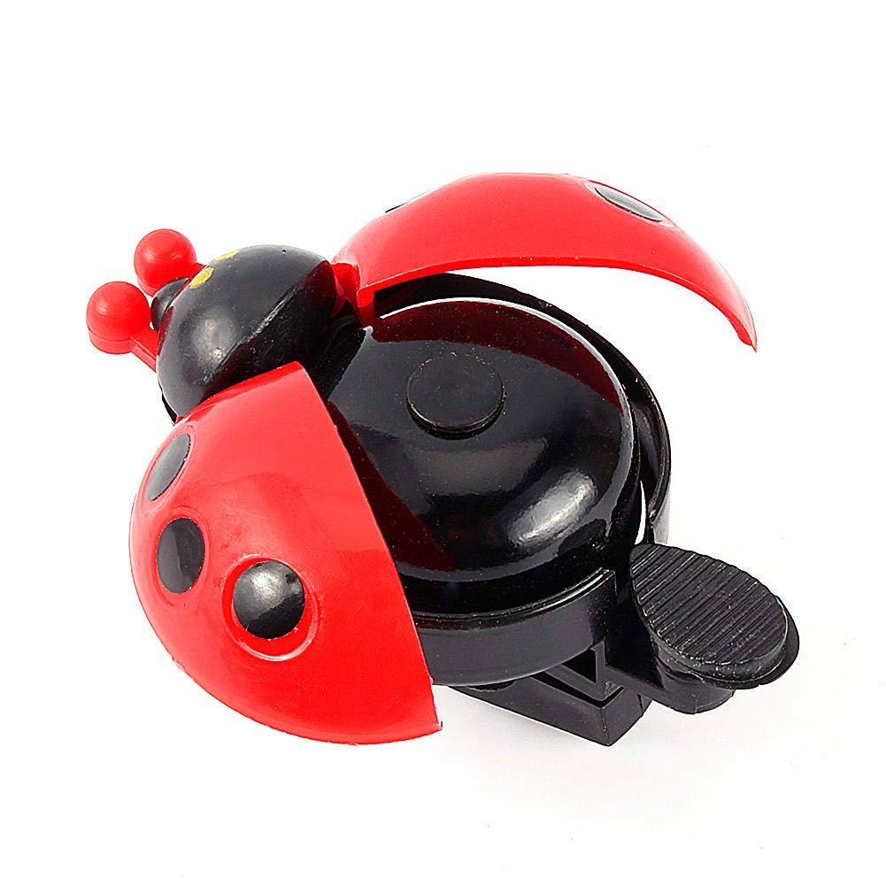 Kid Bell, Ladybug Bike Bell Ladybug Cycling Ride Bike Handlebar Ring Bell Bike Accessories for for Kids, Horn Sound(Red)