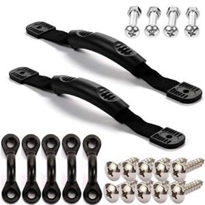 borogo 2pcs kayak canoe carry handles, kayak boat side mount paddle park handles - 5pcs pad eye with 10 pcs screws for boat kayak deck rigging kit