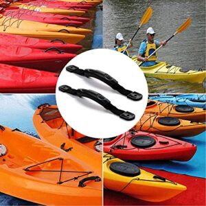 Borogo 2Pcs Kayak Canoe Carry Handles, Kayak Boat Side Mount Paddle Park Handles - 5PCS Pad Eye with 10 PCS Screws for Boat Kayak Deck Rigging Kit