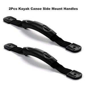 Borogo 2Pcs Kayak Canoe Carry Handles, Kayak Boat Side Mount Paddle Park Handles - 5PCS Pad Eye with 10 PCS Screws for Boat Kayak Deck Rigging Kit