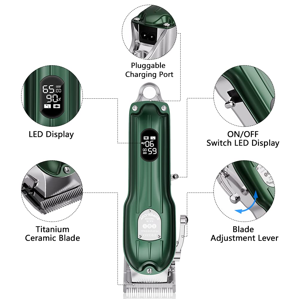 Hair Clippers for Men, Pro Hair Clippers for Barbers and Stylists, Mens Hair Clippers Cord/Cordless Hair Trimmer LCD Durable Haircut Kit with Run Time Up to 5 Hours