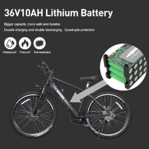 BRIGHT GG ebike 26" Electric Bike for Adults with 350W Motor and 36V 10Ah Built-in Lithium Battery,Mountain/Beach/City Electric Bicycle