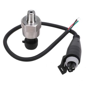 100 PSI Pressure Transducer Sender Sensor with Connector - 1/8 inch 27 NPT Thread Stainless Steel Pressure Sensor for Oil, Fuel, Air, Water