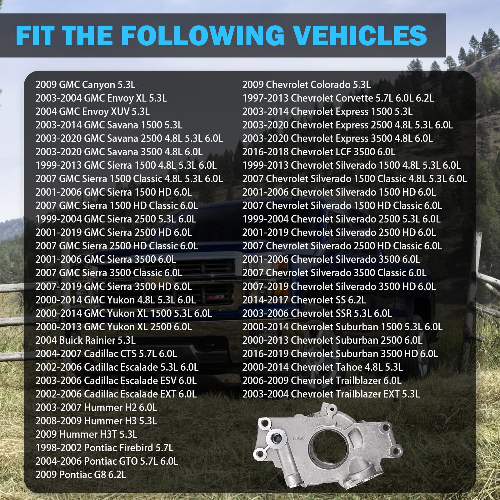 M295 Standard Volume Oil Pump - Compatible with 4.8L, 5.3L, 6.0L Chevy Silverado, Suburban, Tahoe, Trailblazer, GMC Sierra, Yukon, Cadillac Escalade - Replace M295, 12696357, 12586665