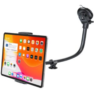 apps2car ipad car mount, 360 degree rotation, suction cup, compatible with 9.7-10.5 inch tablets and phones