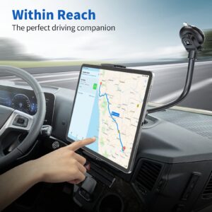 APPS2Car iPad Car Mount, 360 Degree Rotation, Suction Cup, Compatible with 9.7-10.5 Inch Tablets and Phones