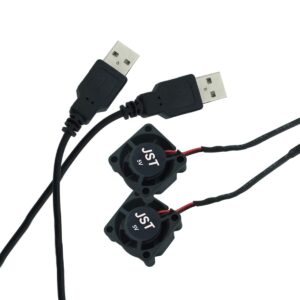 devmo 2pcs usb 5v dc fan 2510 small 2 pin cooling cooler computer 25mm x 10mm (25x25x10)