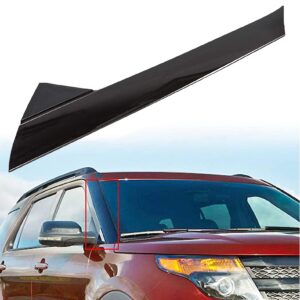 right a-pillar molding windshield outer trim compatible with 2011-2019 ford explorer 4 door utility replace for bb5z-7803145-aa, bb5z-7803137-ab w/side tape (passenger side)