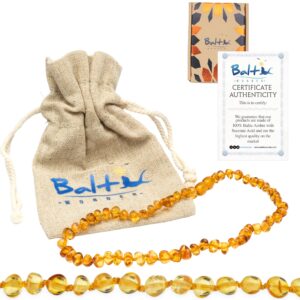 baltic wonder baltic amber necklace (baroque honey) unisex - 100% certified authentic baltic.