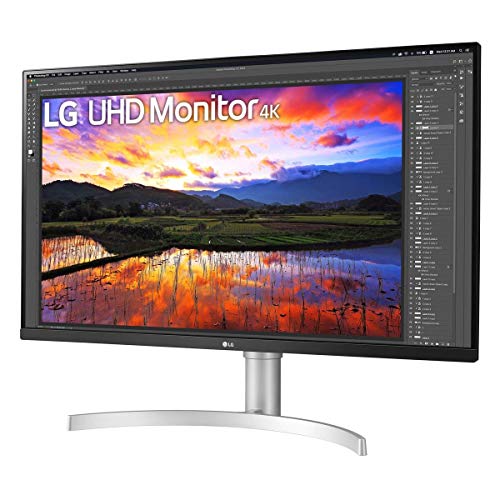 LG 32UN650-W Monitor 32" UHD (3840 x 2160) IPS Ultrafine Display, HDR10 Compatibility, DCI-P3 95% Color Gamut, AMD FreeSync, 3-Side Virtually Borderless Design, Height Adjustable Stand - Silve/White